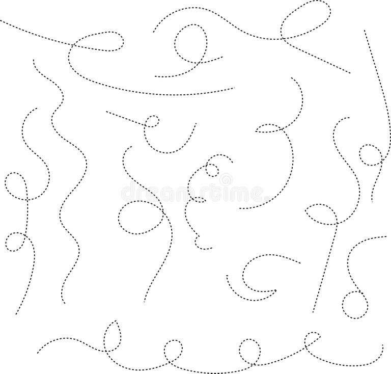 Hand Drawn Dotted Curved Line Shape. Curved Line - Vector Illustration ...