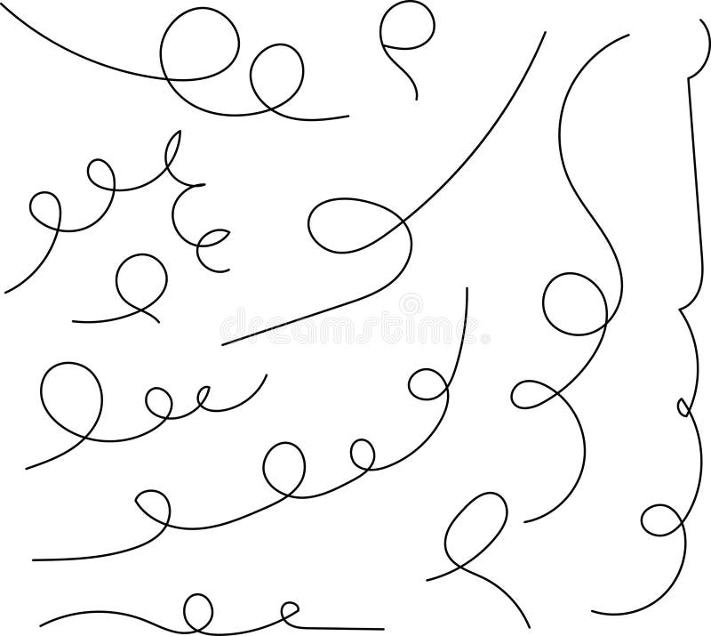 Hand Drawn Dotted Curved Line Shape. Curved Line - Vector Illustration ...