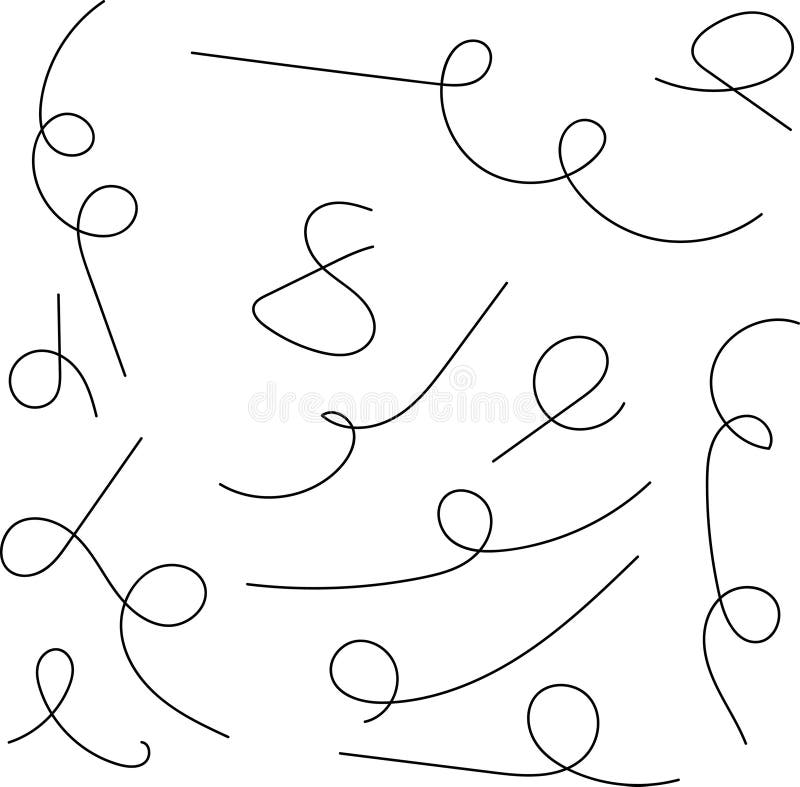 Hand Drawn Dotted Curved Line Shape. Curved Line - Vector Illustration ...