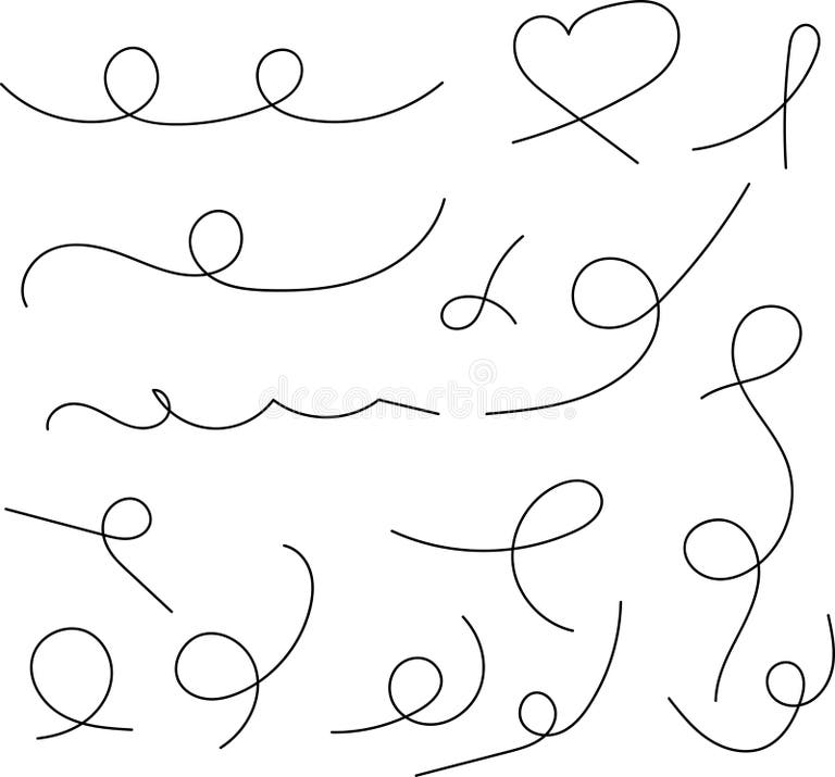 Hand Drawn Dotted Curved Line Shape. Curved Line - Vector Illustration ...