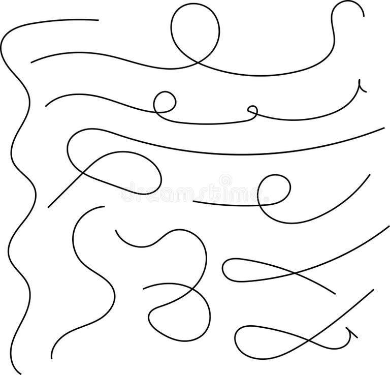 Hand Drawn Dotted Curved Line Shape. Curved Line - Vector Illustration ...
