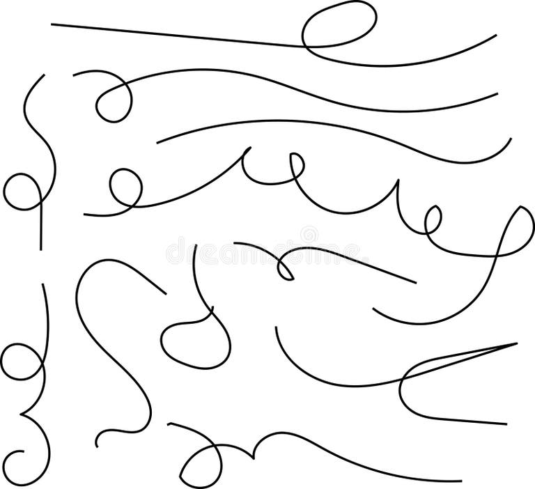 Hand Drawn Dotted Curved Line Shape. Curved Line - Vector Illustration ...