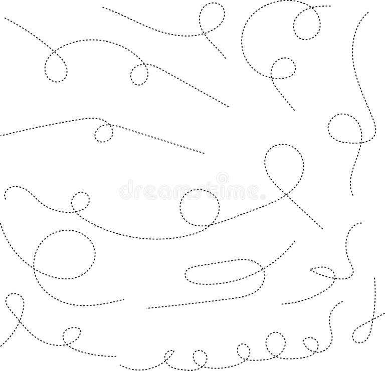 Hand Drawn Dotted Curved Line Shape. Curved Line - Vector Illustration ...