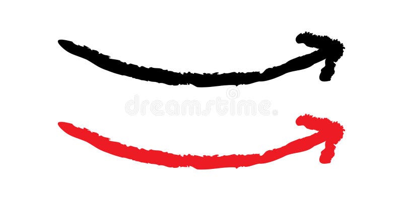 Hand-drawn Double Sided Arrow Graphic in Black and Red Vector Stock Vector - Illustration of ...