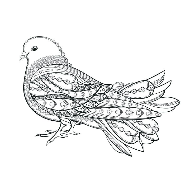 Zentangle Peace Dove Stock Illustrations – 81 Zentangle Peace Dove ...