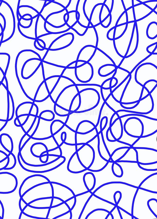 A Hand-drawn Drawing with Blue Lines on a White Background Stock Image ...
