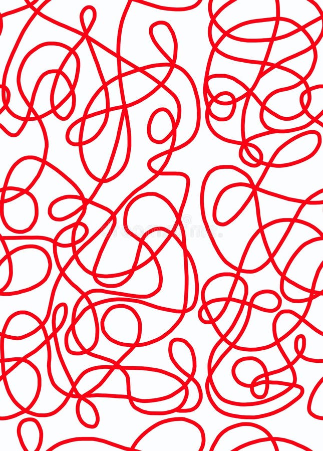 A Hand-drawn Drawing with Red Lines on a White Background. Stock ...