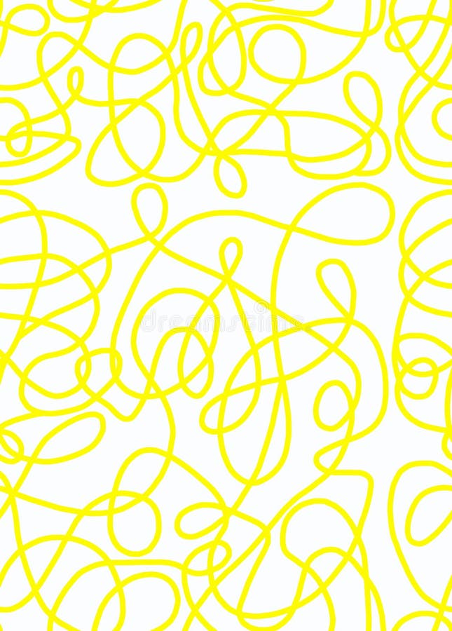 A Hand-drawn Drawing with Yellow Lines on a White Background Stock ...
