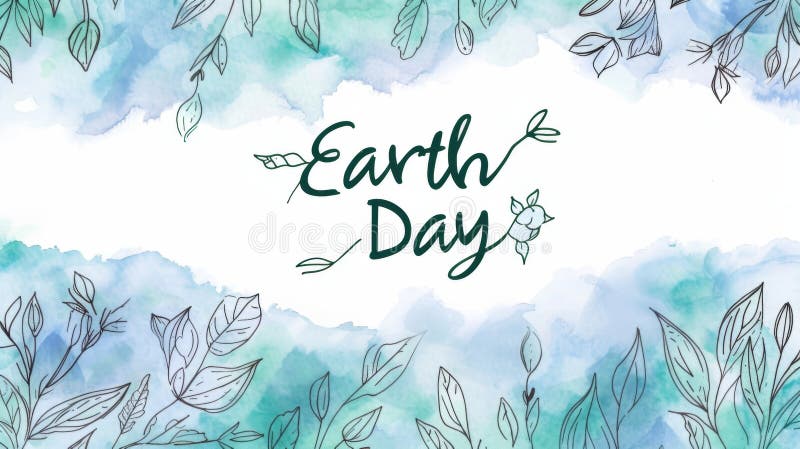 Hand-Drawn Earth Day Concept with Floral and Leaf Illustrations Stock ...