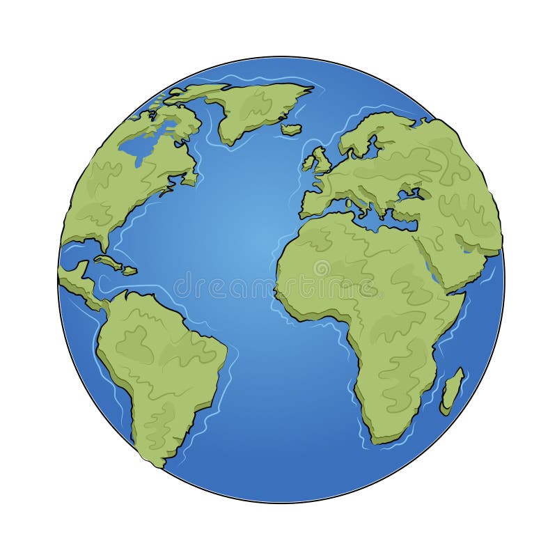 Hand Drawn Earth on White Background Stock Vector - Illustration of ...