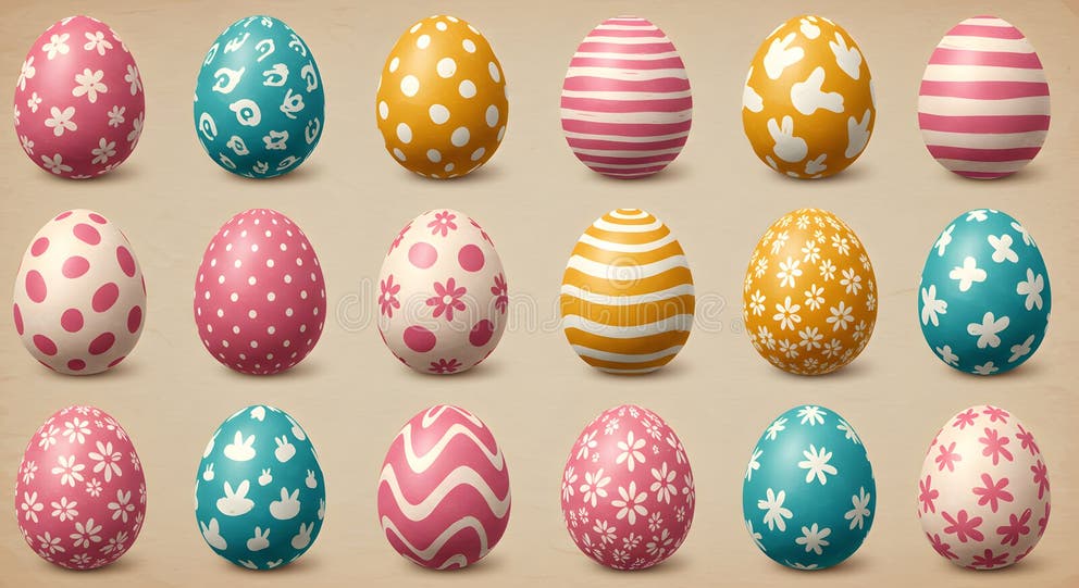 Hand Drawn Easter Egg Doodle Vector Collection. Happy Easter Gift Card ...