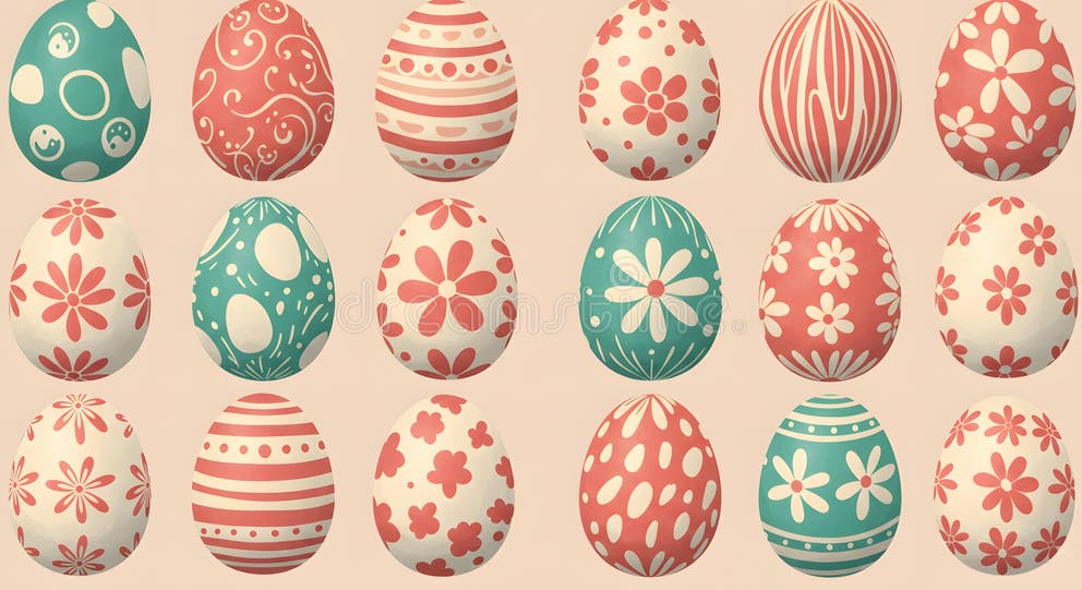 Hand Drawn Easter Egg Doodle Vector Collection. Happy Easter Gift Card ...