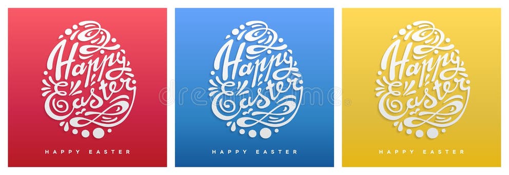 Hand Drawn Easter Egg with Lettering Stock Vector - Illustration of ...