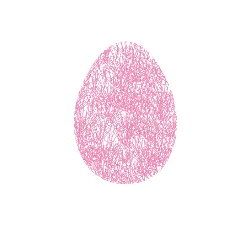 Hand Drawn Easter Egg with Net Pattern. Design Element for Card ...