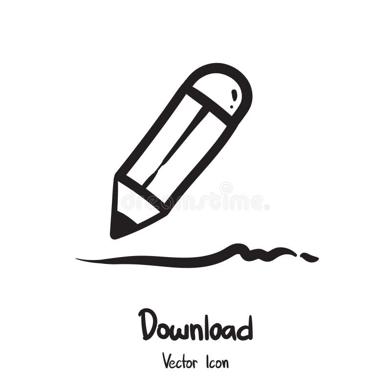 Hand Drawn Edit Vector Icon. Pencil,write Symbol. Flat Vector Sign ...