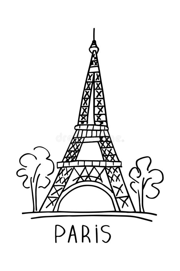 Hand Drawn Eiffel Tower. Doodle Illustration of Paris Stock Vector ... Hand Drawn Eiffel Tower. Doodle Illustration of Paris Stock Vector ...