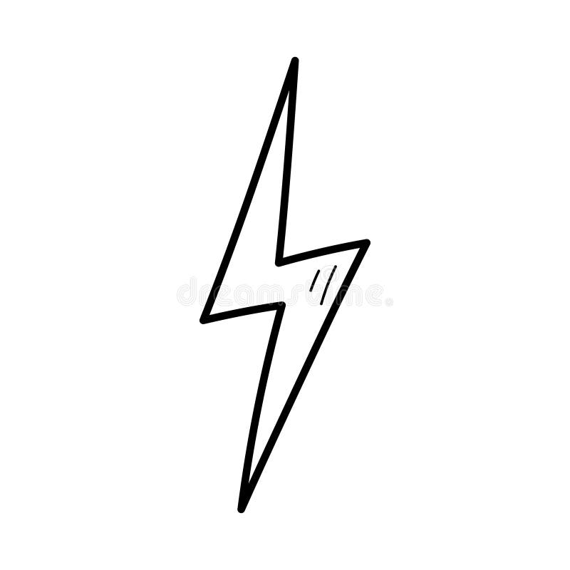 Hand Drawn Electric Lightening Element Stock Vector - Illustration of ...