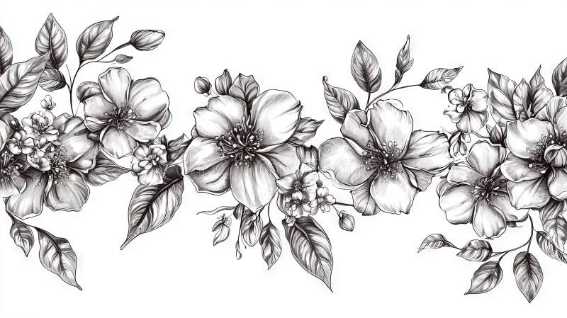 Hand-drawn and Elegant Wedding Decorations with Dividers. Stock Image ...