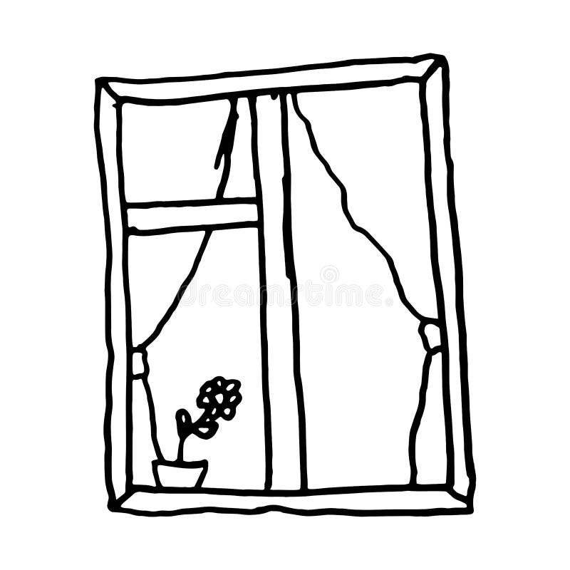 Window Set Doodle. Vector Illustration Stock Vector - Illustration of ...