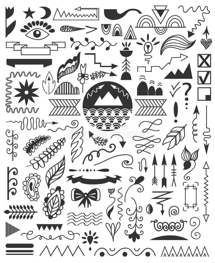 Hand drawn elements. stock vector. Illustration of creative - 45663397