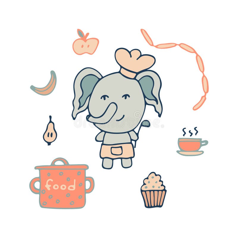 Cooking Elephant Stock Illustrations – 250 Cooking Elephant Stock ...