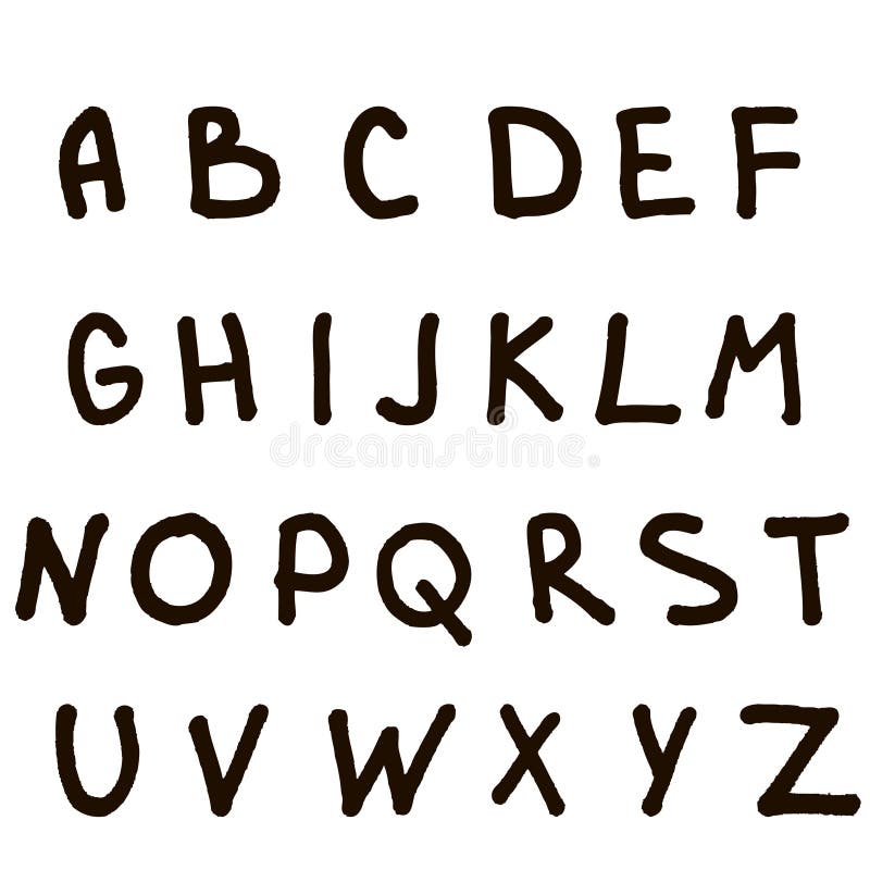 Hand Drawn English Alphabet (small Letters). Stock Vector ...