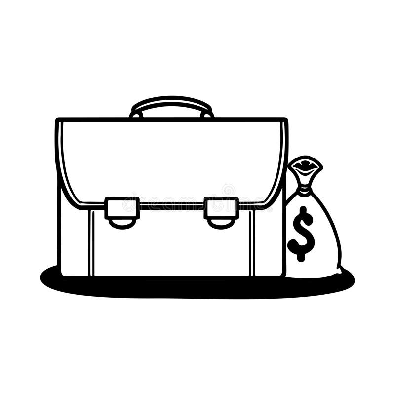 Hand Drawn Engraving of Bag and Dollar Money Stock Vector ...