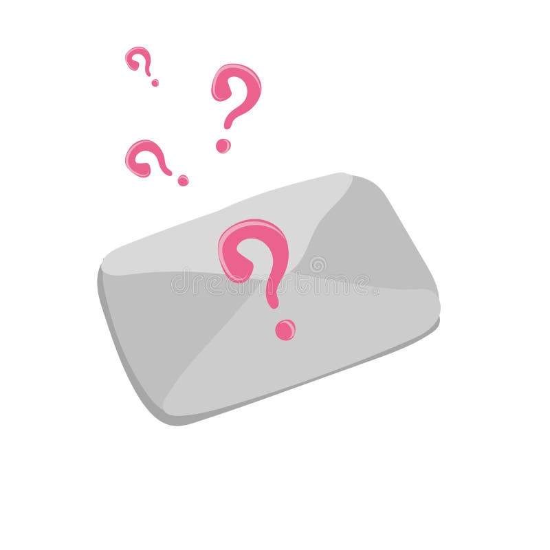 Envelope with Question Mark Line Sketch Icon Isolated on White ...