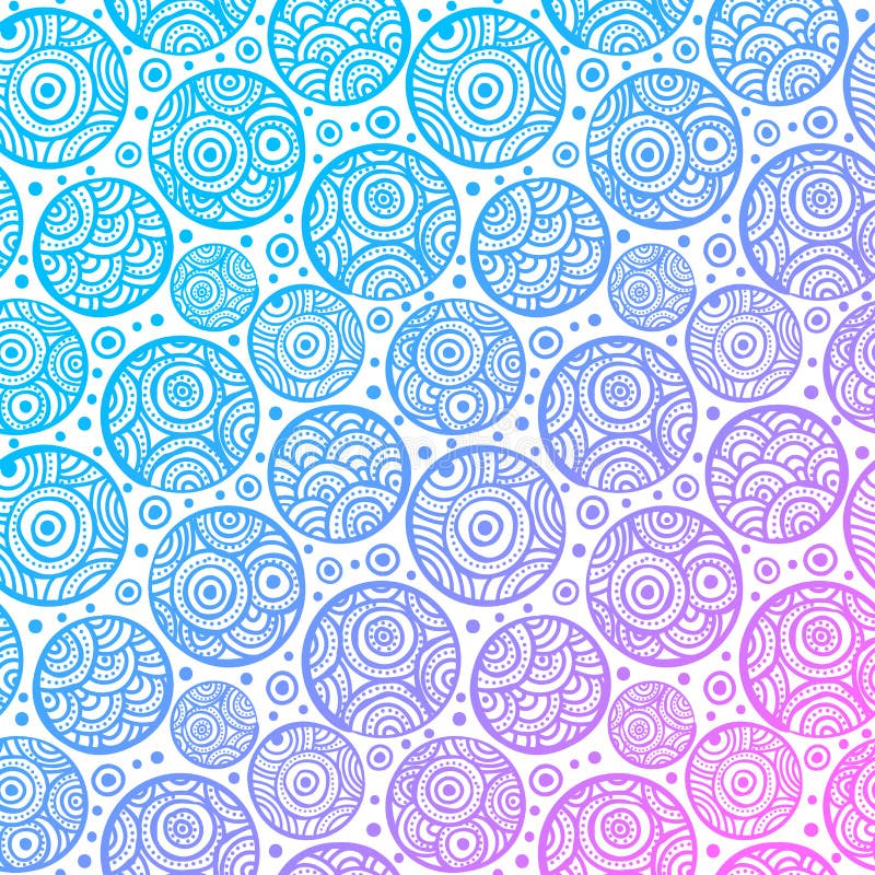 Ethnic Circles Orange Seamless Pattern. Stock Illustration ...