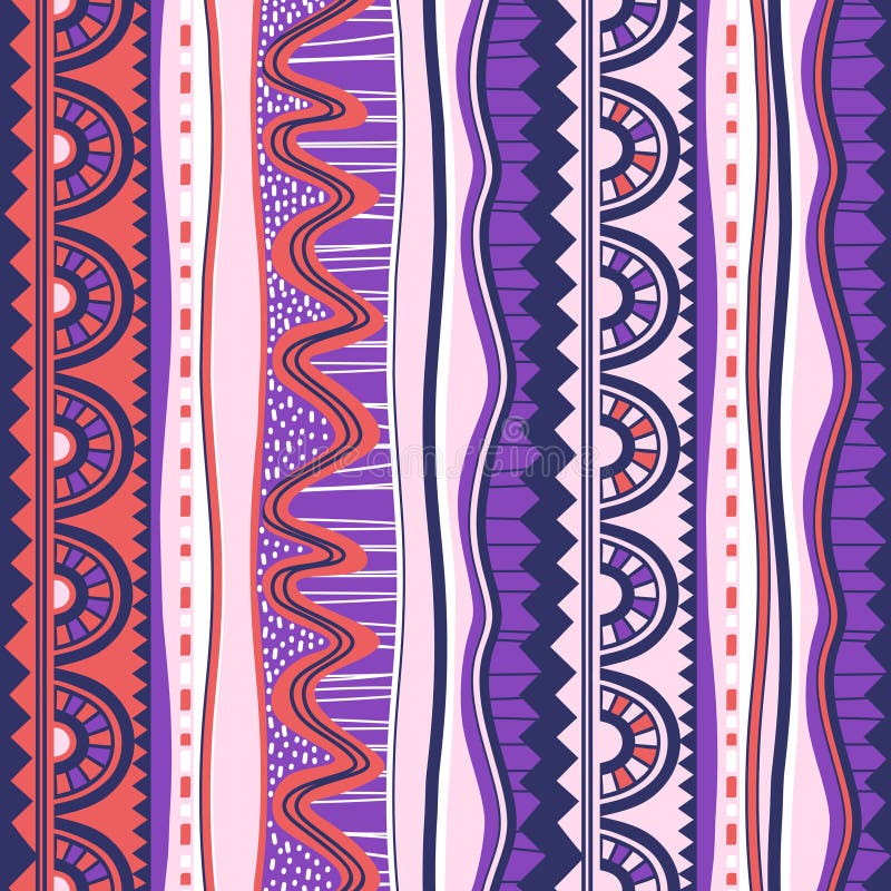 Hand Drawn Ethnic Tribal in Seamless Pattern Style Stock Vector ...