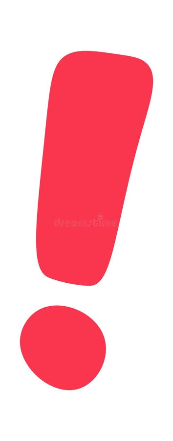 Hand Drawn Exclamation Mark Cartoon Expression Sign Doodle Flat Icon ...