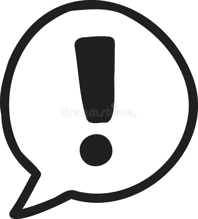 Exclamation Mark on Text Box Illustration in Minimal Style Stock Vector ...