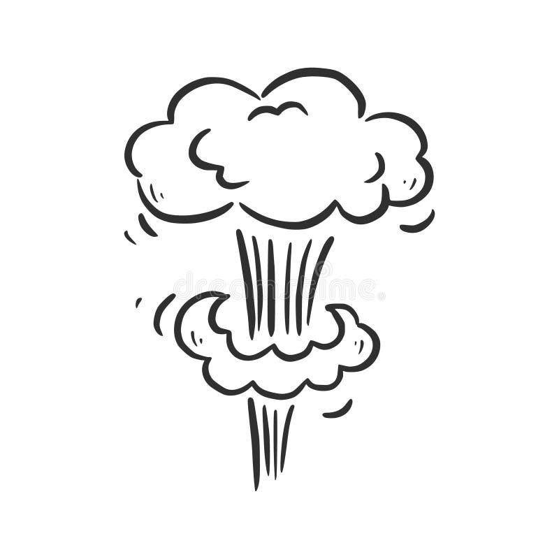 Hand Drawn Explosion Cloud, Splash Smoke Stock Vector - Illustration of ...