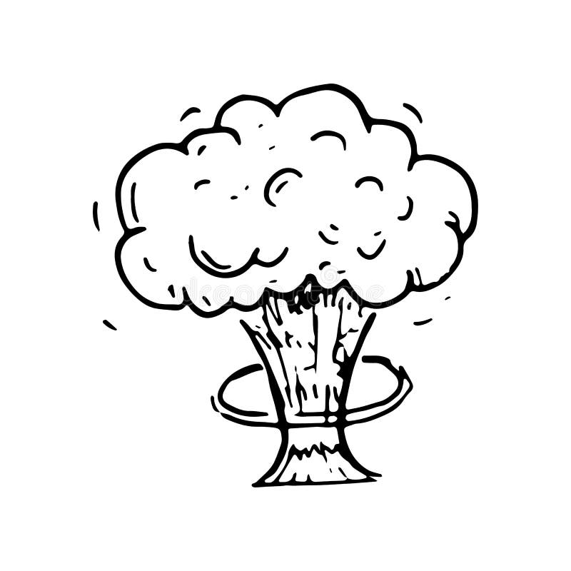 Nuclear Mushroom Cloud Sketch Stock Vector - Illustration of atomic ...