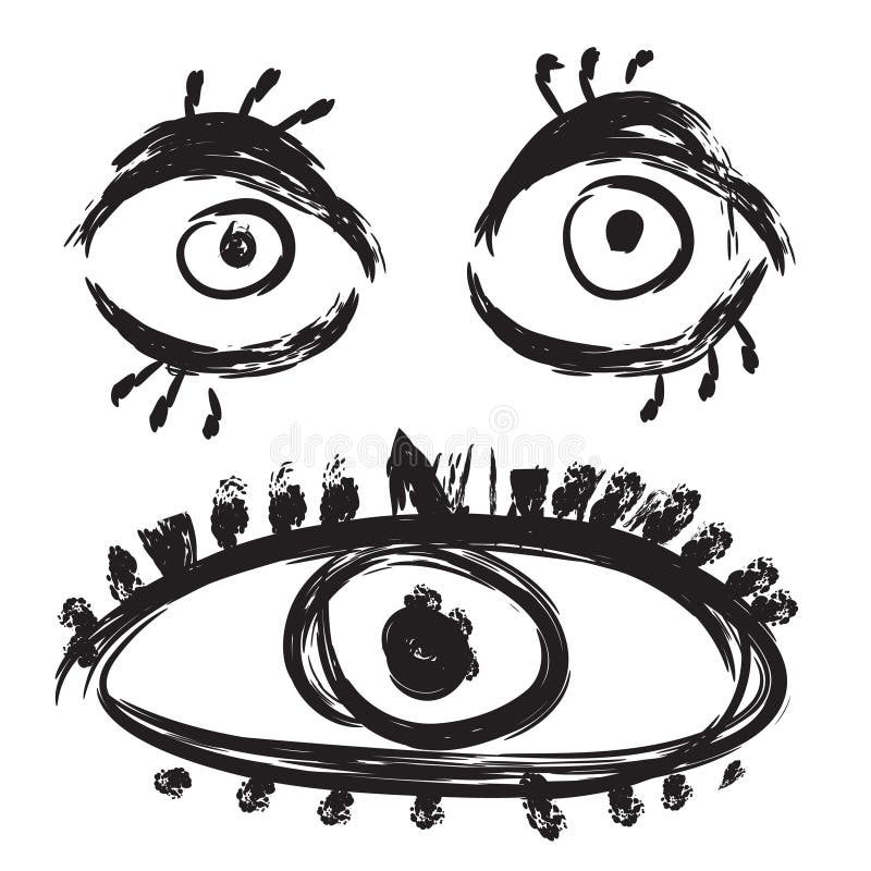 Set of Different Sketched Eye Icons Isolated on White Stock ...