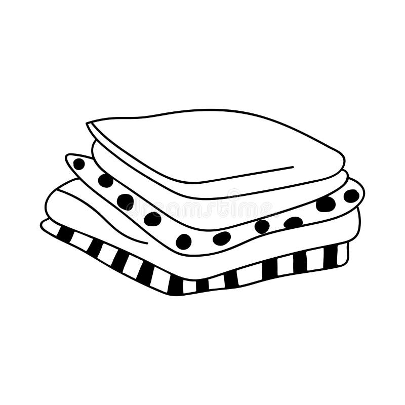 Hand Drawn Fabric. Vector Illustration in Doodle Style. Isolate on a ...