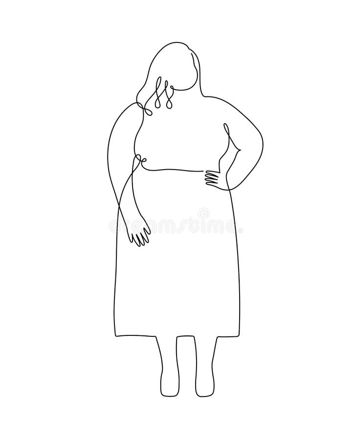 Curvy Woman Outline Vector Stock Illustrations 193 Curvy Woman