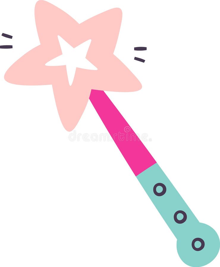 Hand Drawn Fairy Tale Magic Stick Stock Vector - Illustration of ...