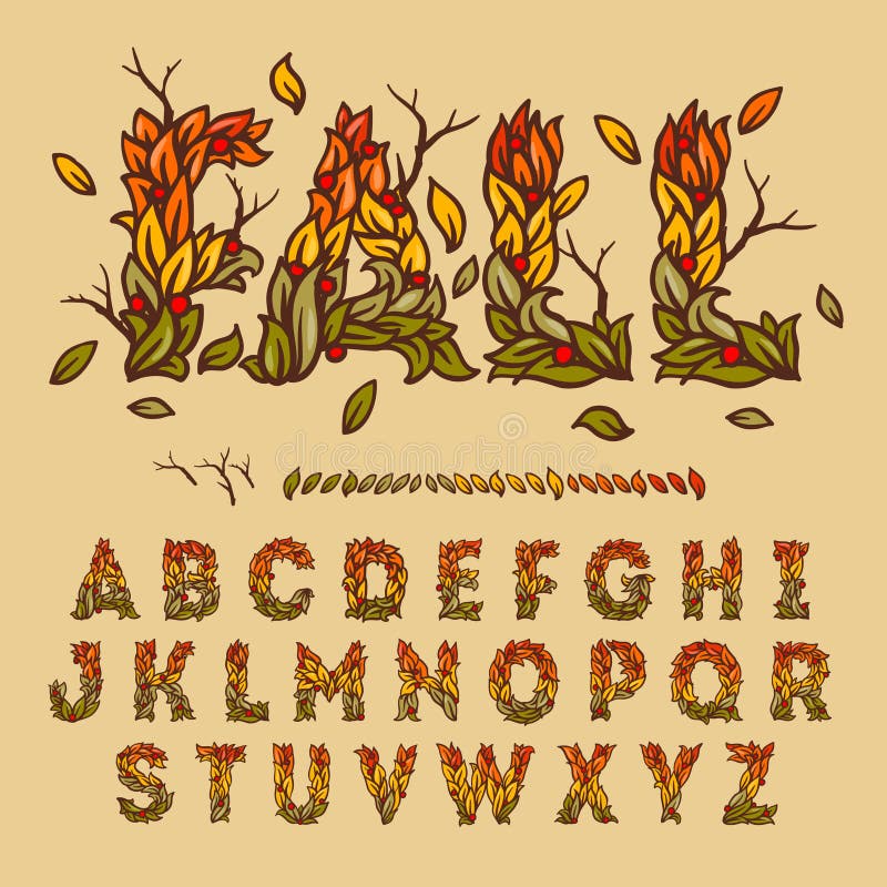 Autumn Leaf Alphabet Stock Illustrations – 2,060 Autumn Leaf Alphabet ...