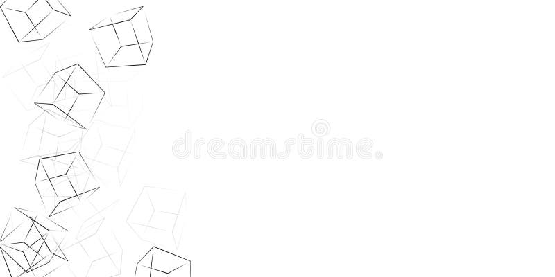 Hand Drawn Falling Cubes. Isolated on White Background Blocks of Ice ...