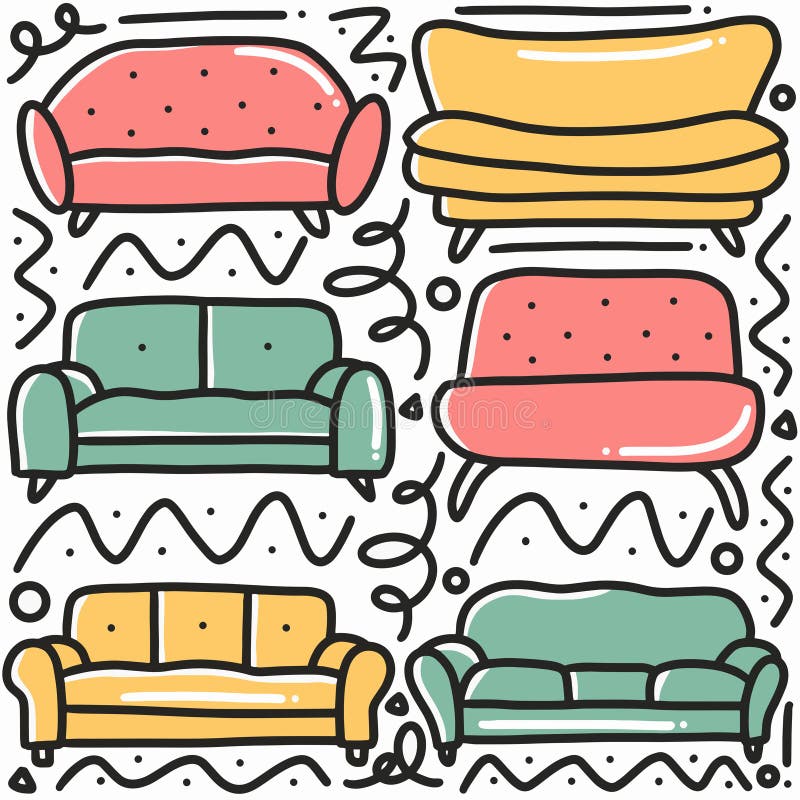 Family on Sofa Watch Television or Tv Show, Movie Stock Vector ...