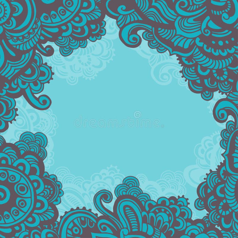 Hand drawn fantasy frame stock illustration. Illustration of cute ...