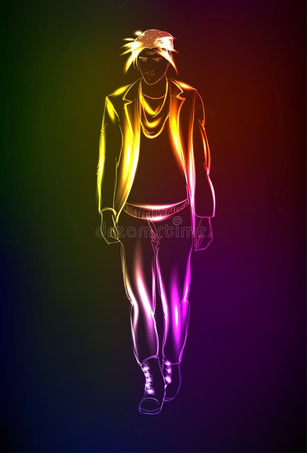 A light man stock illustration. Illustration of fashionable - 82188833