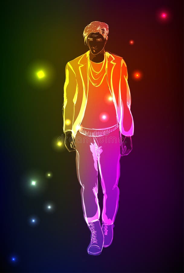 A light man stock illustration. Illustration of black - 82190064