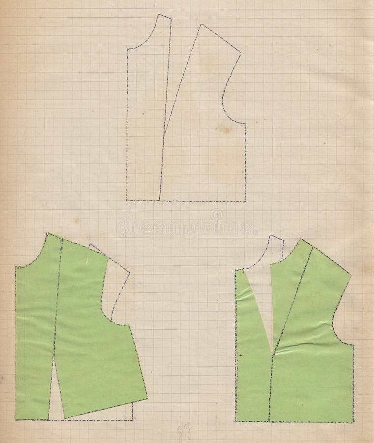 Hand Drawn Fashion Pattern Design on Grid Paper Stock Illustration ...