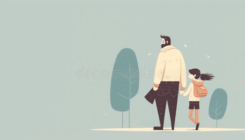 Hand Drawn Father Day Graphic Illustration Banner Template Copy Space ...