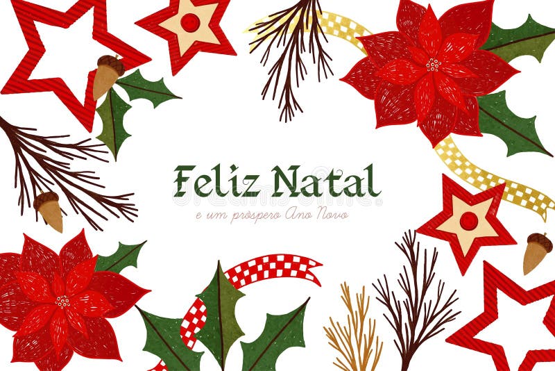 Hand Drawn Feliz Natal Vector Design Illustration Stock Vector ...