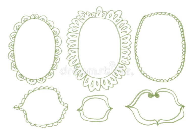 Hand Drawn Felp-tip Pen Frames. Stock Vector - Illustration of drawn ...