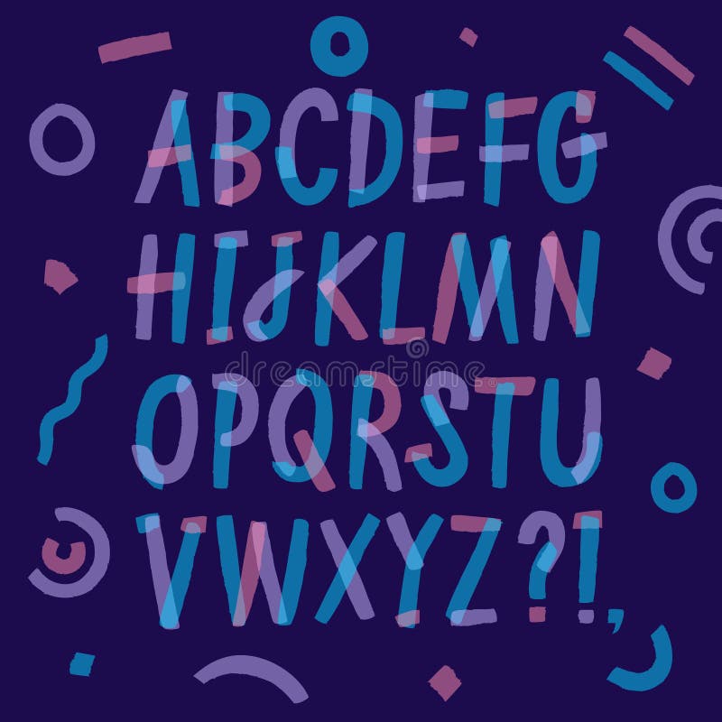 Hand Drawn Felt-tip Pen ABC Letters Stock Vector - Illustration of ...