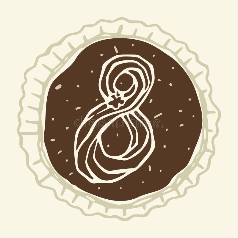 Stylized Figure 8 of the Pastry Cream Stock Vector - Illustration of ...